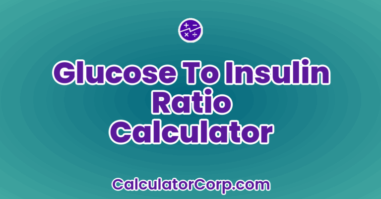 Glucose To Insulin Ratio Calculator