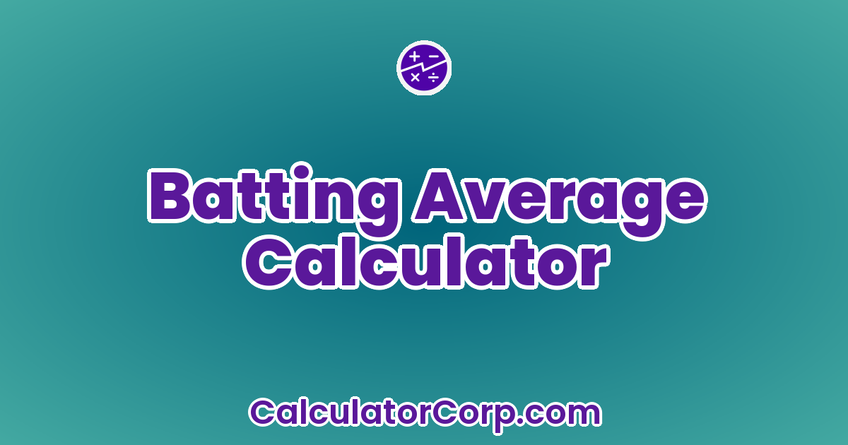 How To Calculate Batting Average Calculator