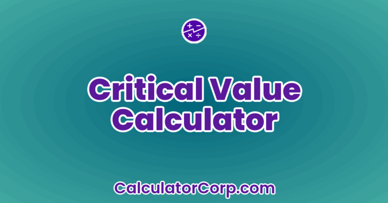 How To Calculate Critical Value Calculator