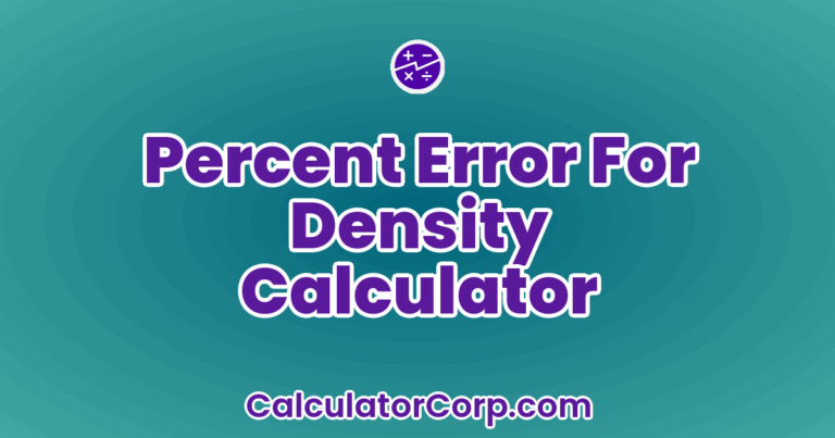 How To Calculate Percent Error For Density Calculator