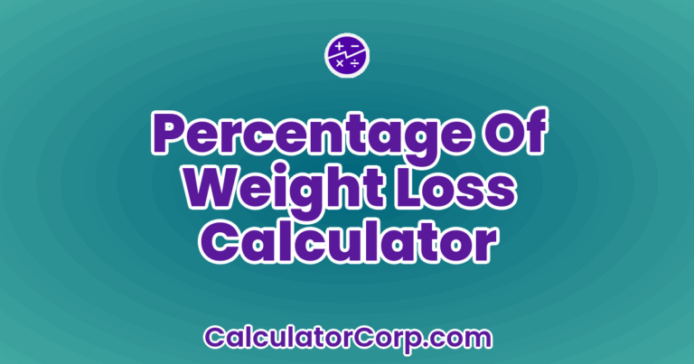 How To Calculate Percentage Of Weight Loss Calculator