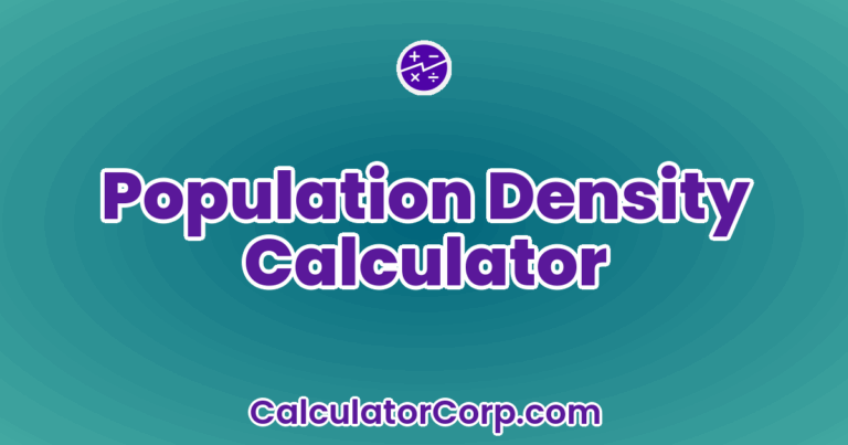 How To Calculate Population Density Calculator
