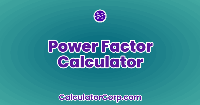 How To Calculate Power Factor Calculator