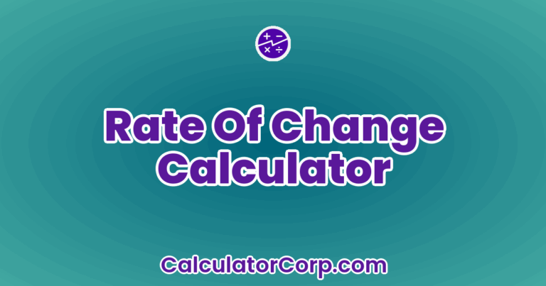 How To Calculate Rate Of Change Calculator