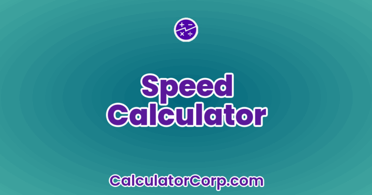 How To Calculate Speed Calculator