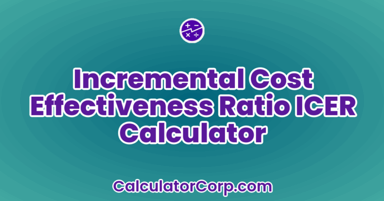Incremental Cost Effectiveness Ratio ICER Calculator