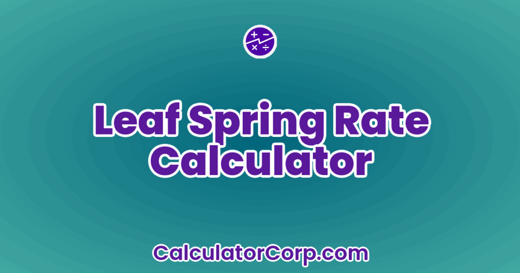 Leaf Spring Rate Calculator