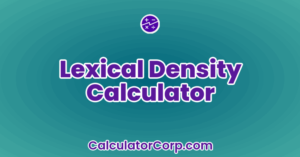 Lexical Density Calculator