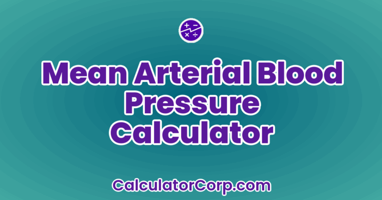 Mean Arterial Blood Pressure Calculator
