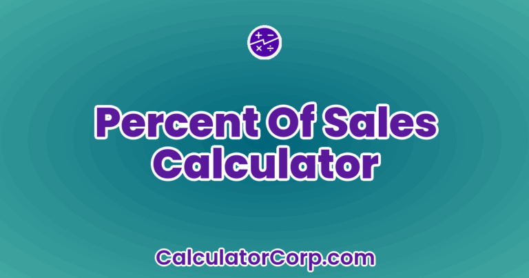Percent Of Sales Calculator