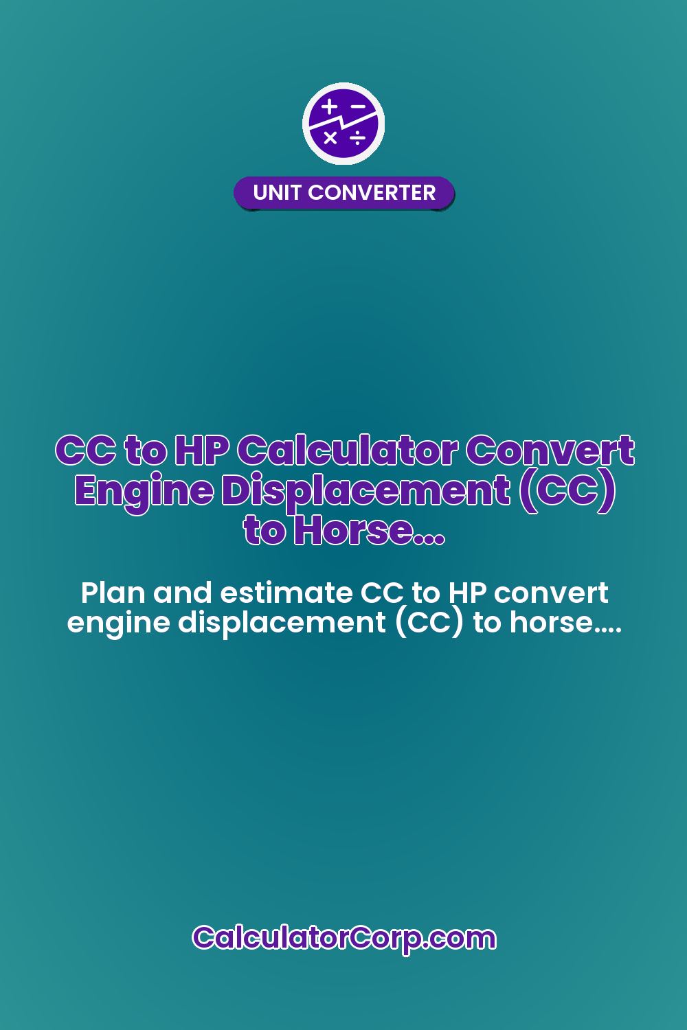 CC To HP Calculator | Convert Engine Displacement (CC) To Horsepower
