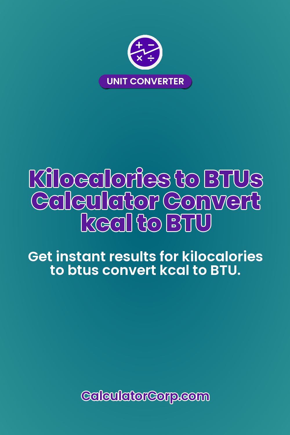Kilocalories To BTUs Calculator | Convert Kcal To BTU